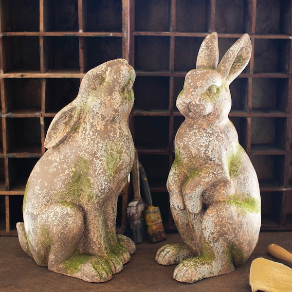 Rabbit Garden Statue - Etsy
