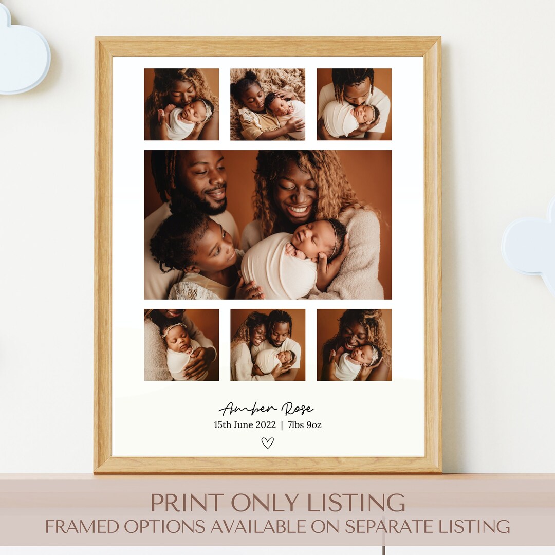 Personalised Printed Photo Collage Photo Print Family Portrait Family ...