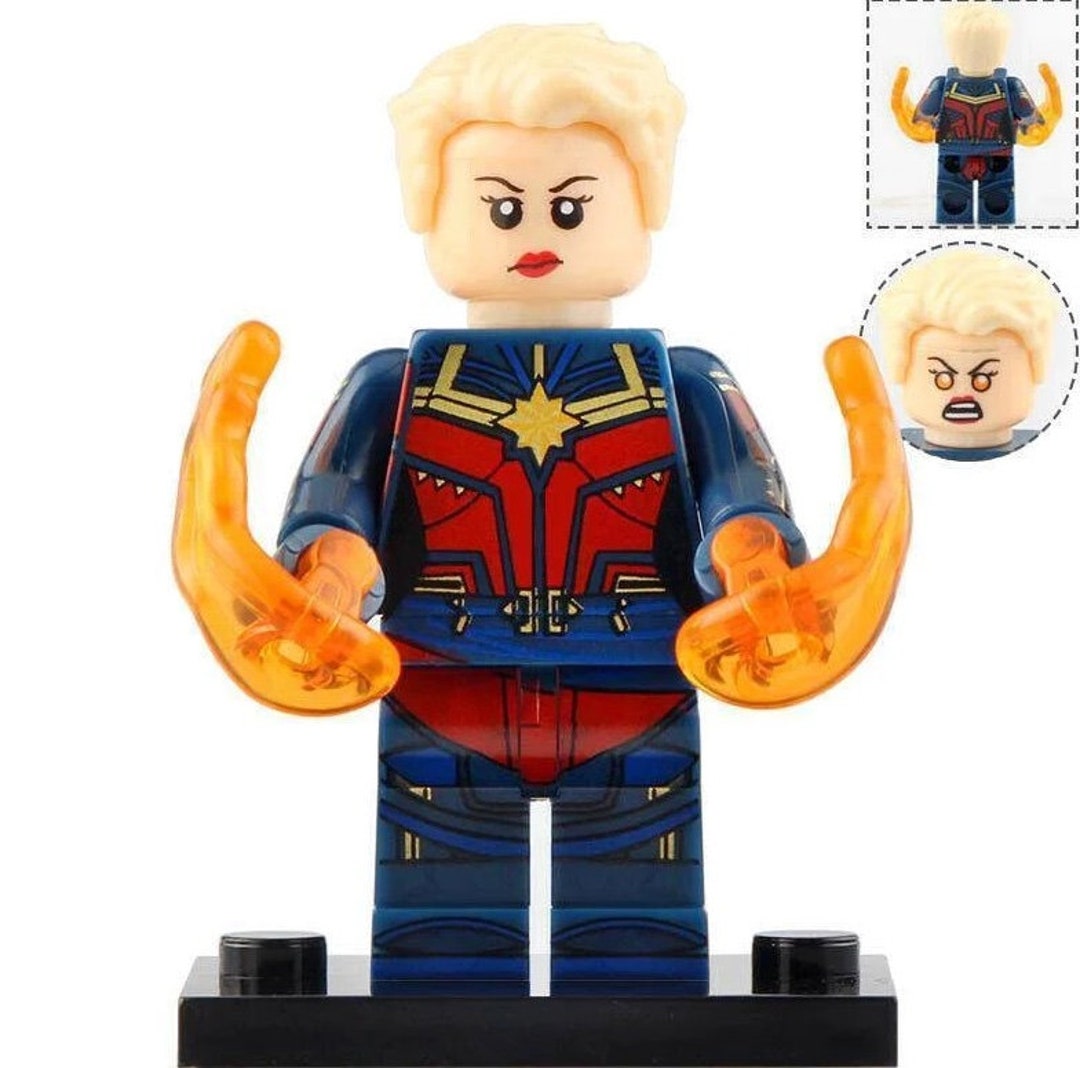 Captain Marvel Marvel Custom Minifigure - Etsy