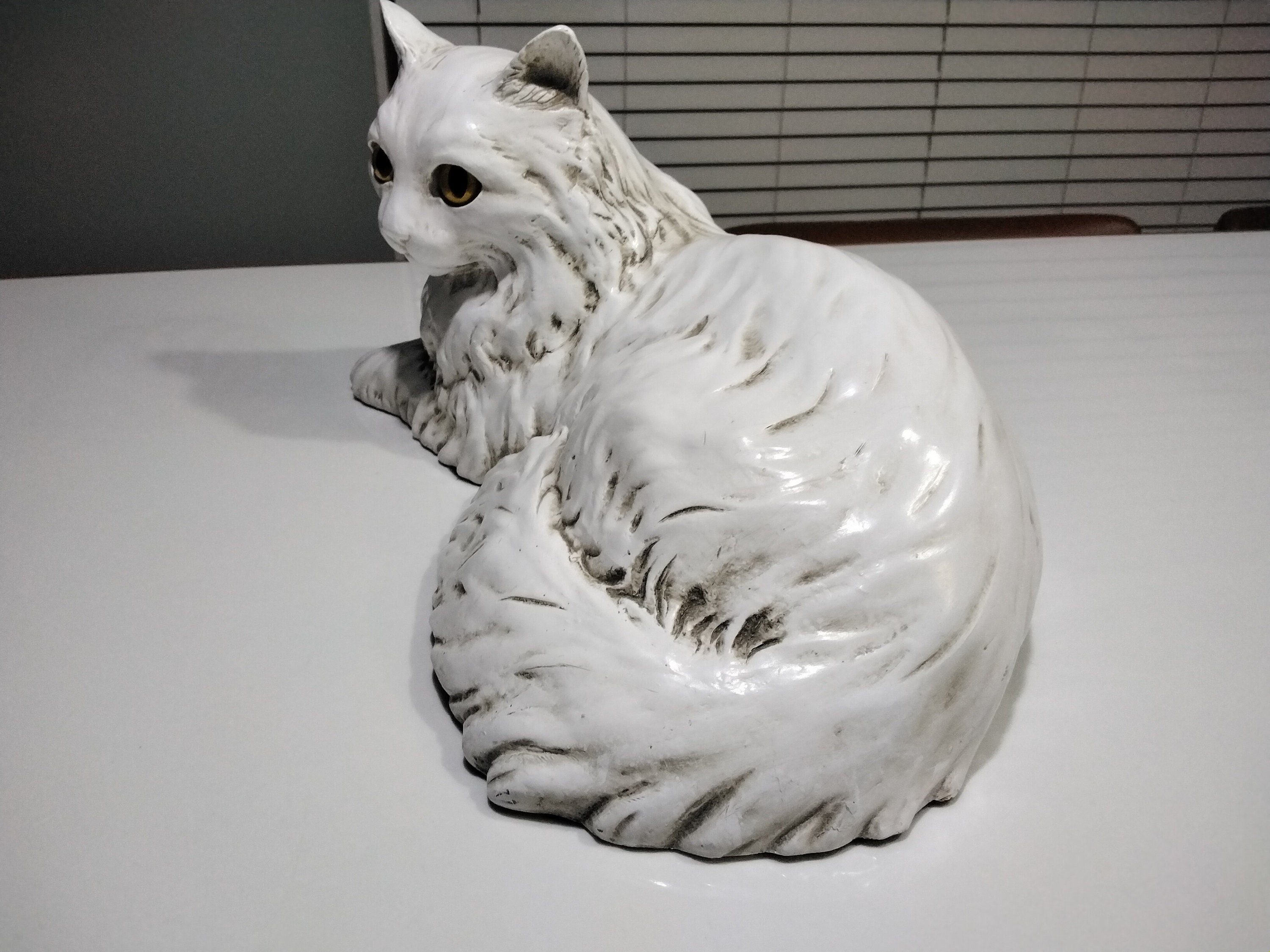 Persian White Cat Statue Sculpture Figurine - Vintage - Etsy