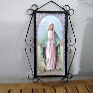 Virgin Mary Picture and Frame Wall Decor - Vintage - Etsy