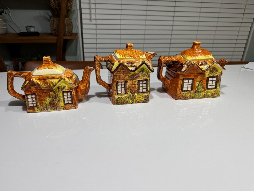 English Cottage Ware Tall Porcelain Teapot Set - Vintage - Etsy