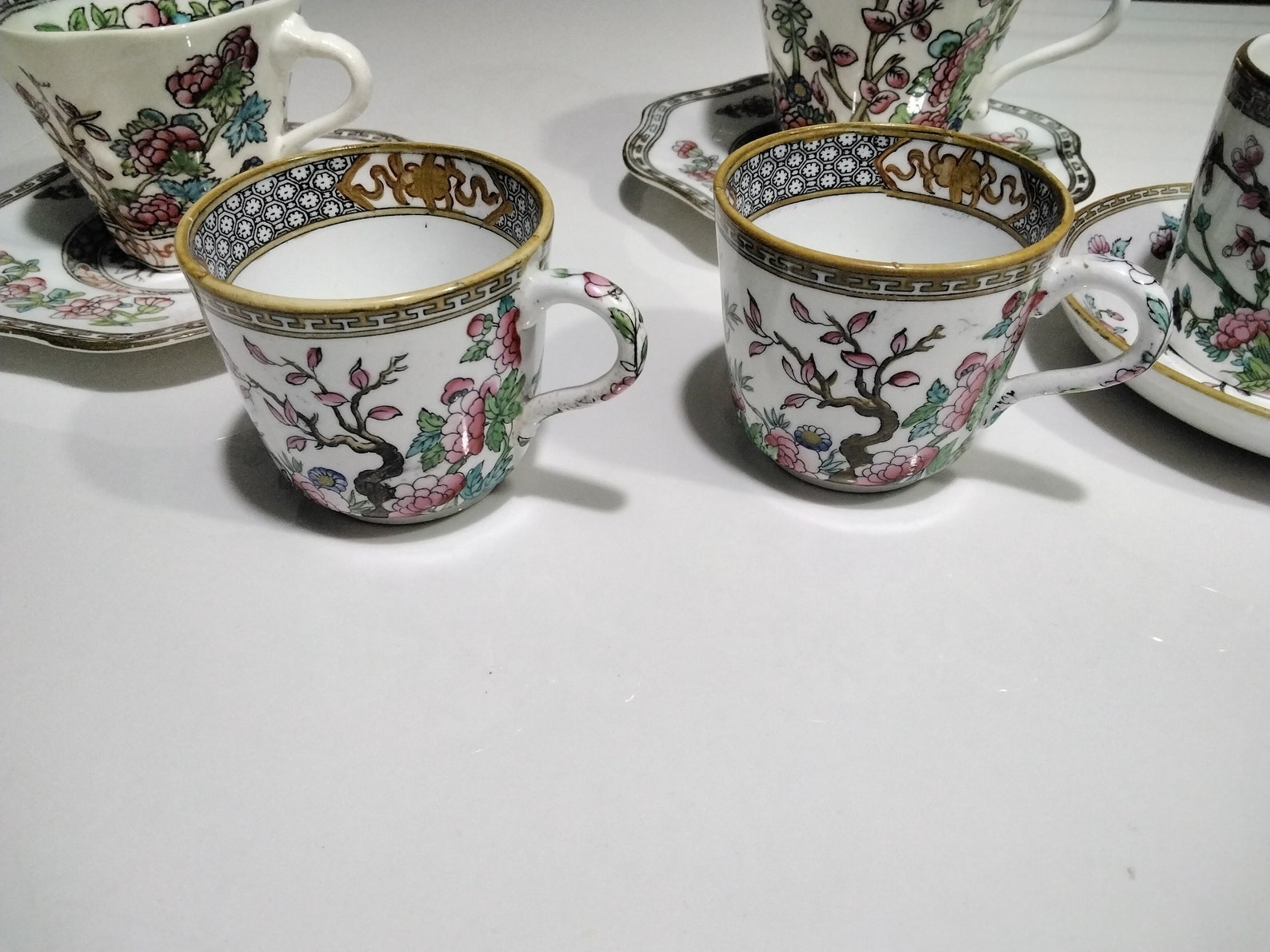 Antique England Coalport Porcelain Set of Cups & Saucers - Vintage - Etsy