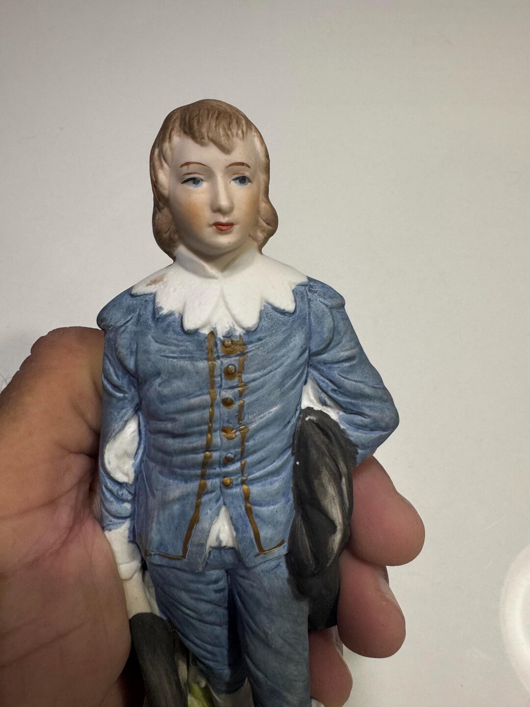 Porcelain Hand Painted Blue Boy Figurine- Vintage - Etsy