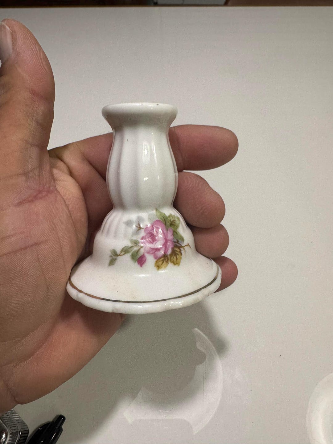 Porcelain Candlestick Holders With Gold Trim - Etsy