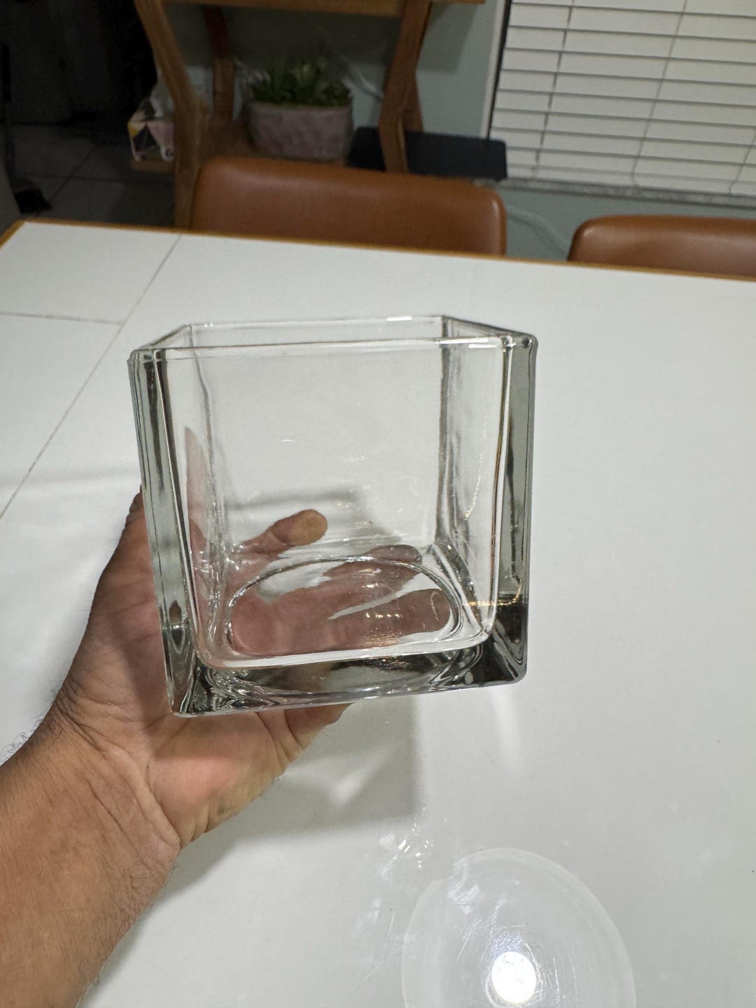 Square Glass Cube Vase - Etsy