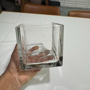 Square Glass Cube Vase - Etsy