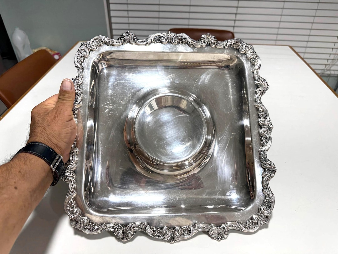 Squared Silverplate Serving Tray - Poole Silversmiths Model Number 5039 ...