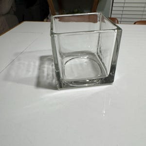 Square Glass Cube Vase - Etsy