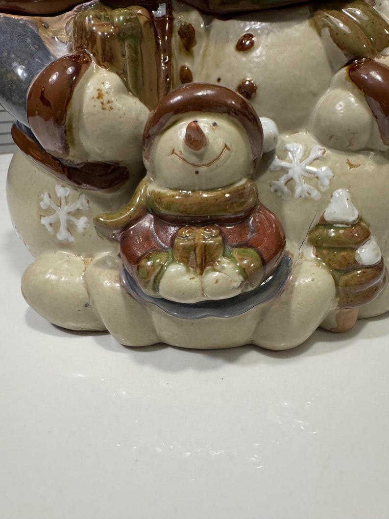 Snowman Family Cookie Jar - Vintage Rare - Etsy