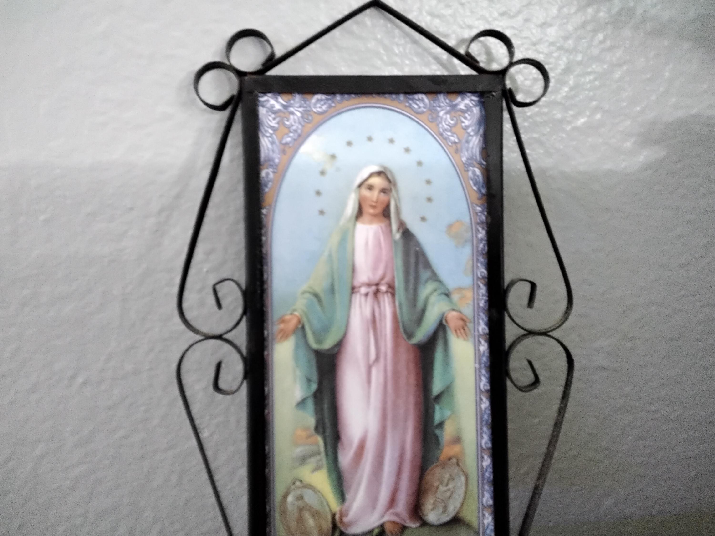 Virgin Mary Picture and Frame Wall Decor - Vintage - Etsy