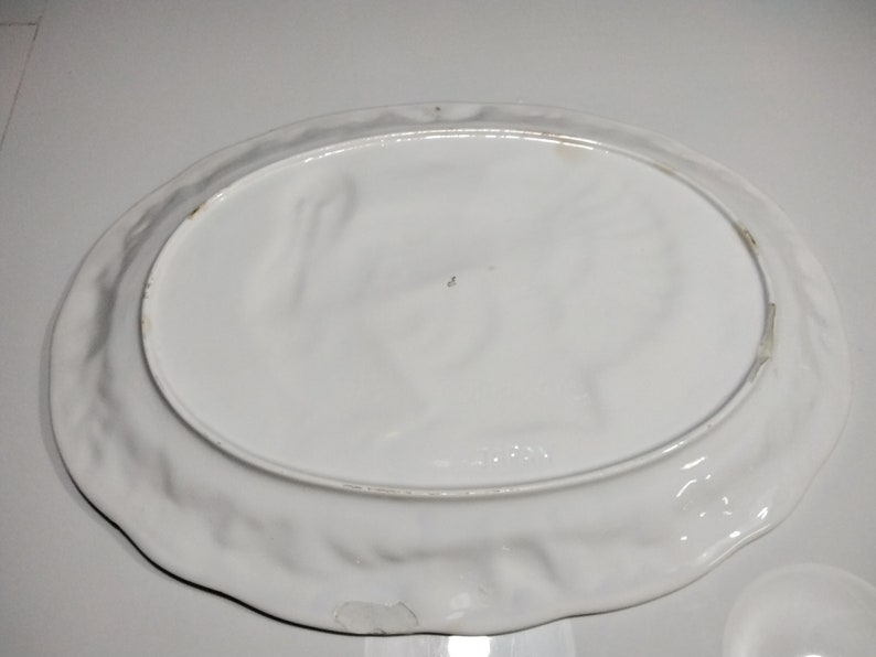 Turkey Platter Flowers Fruit Ivory, Ceramic Border - Vintage - Etsy