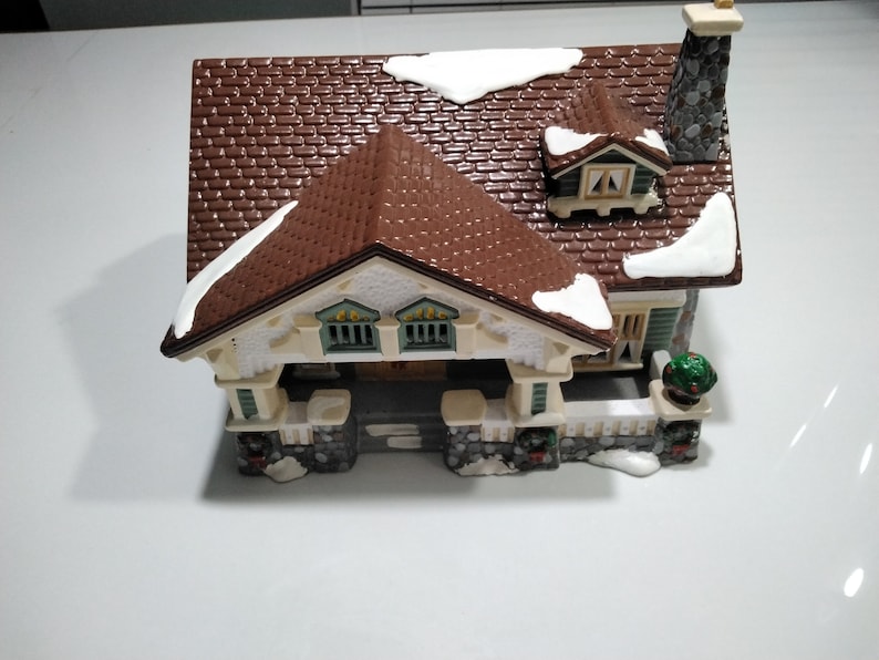 Department 56 craftsman Cottage Snow Village, House 1992 Vintage. - Etsy