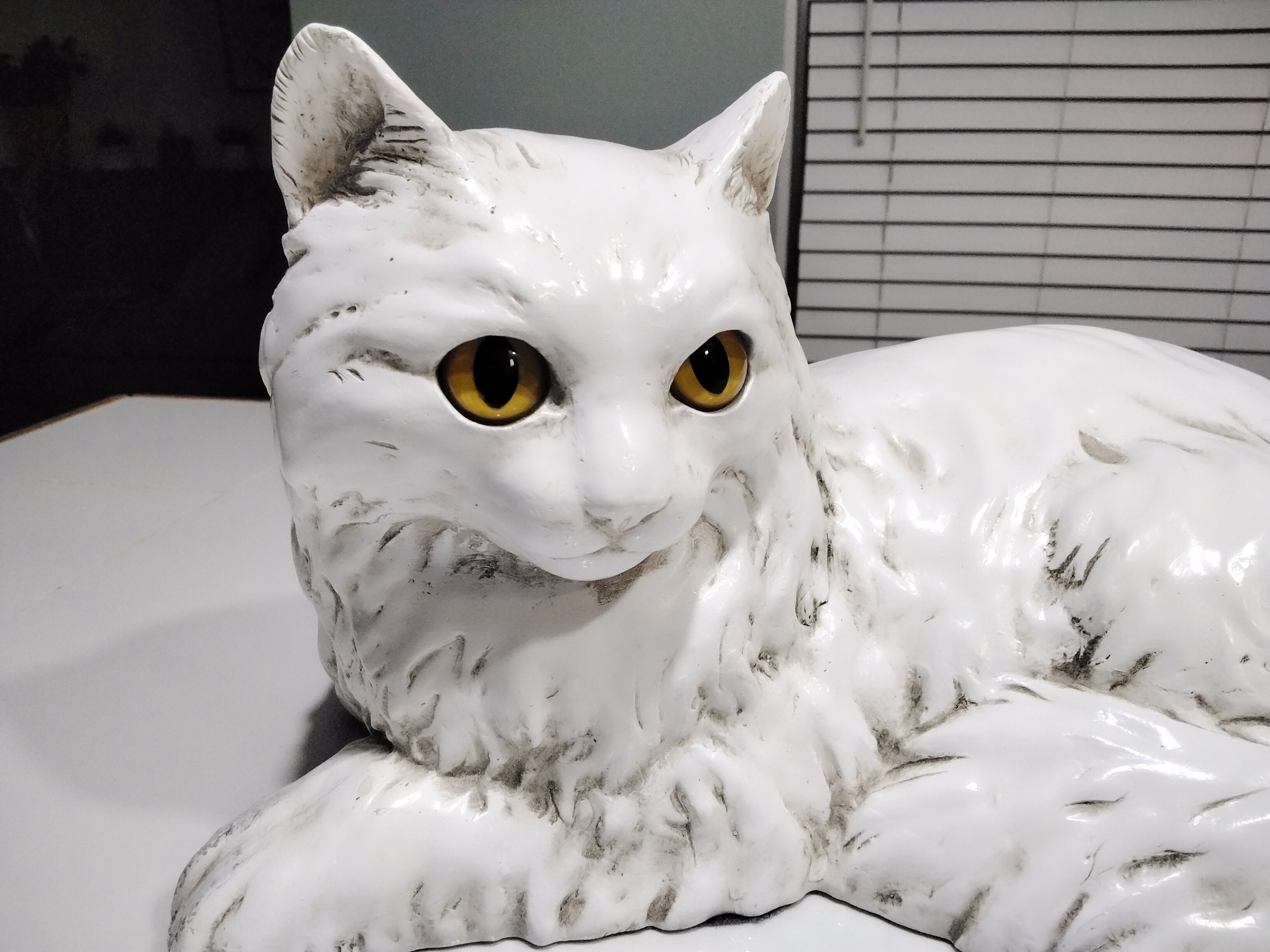 Persian White Cat Statue Sculpture Figurine - Vintage - Etsy