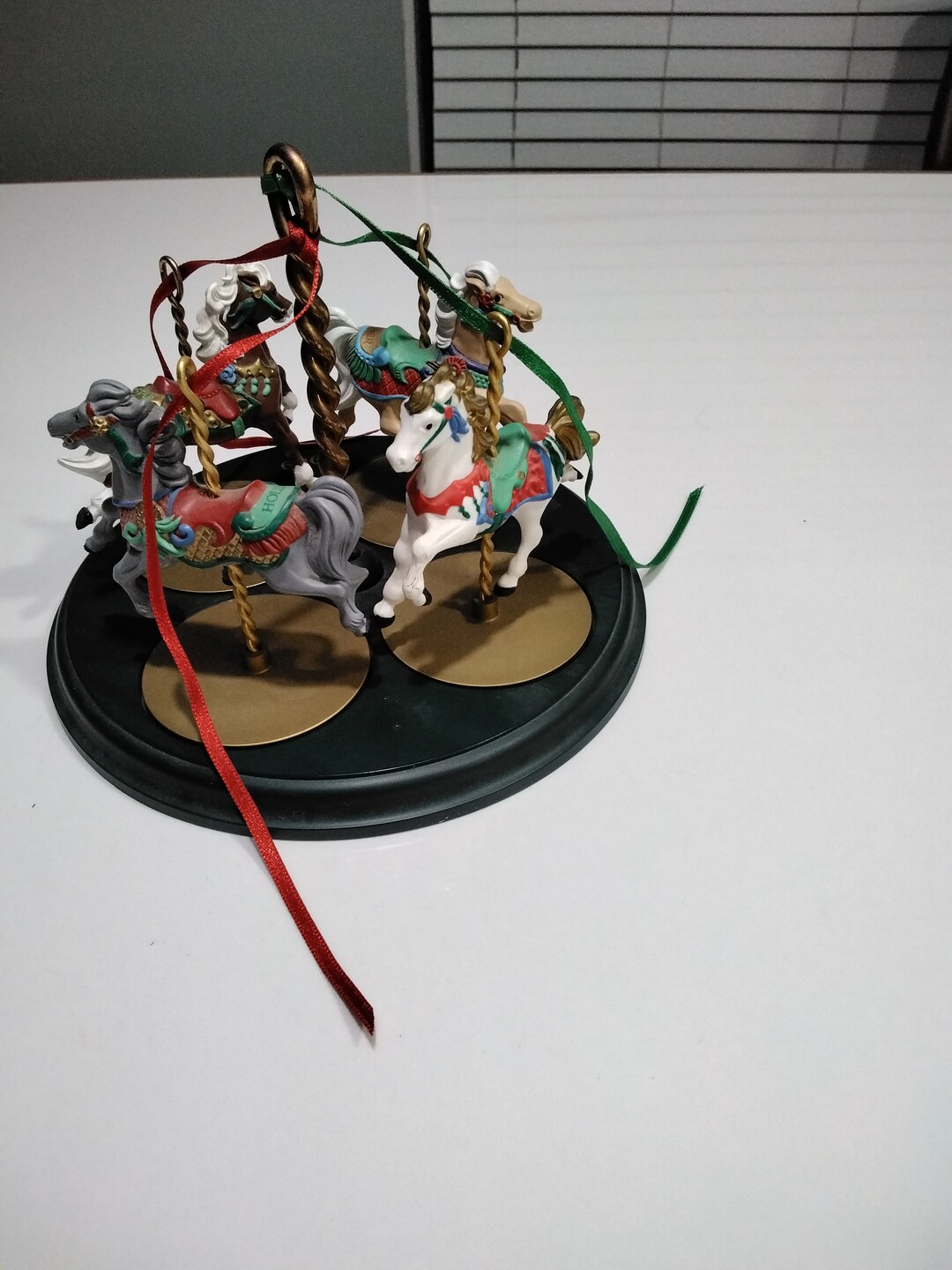 Hallmark Christmas Carousel Horses With Stand - Vintage 1989 - Etsy