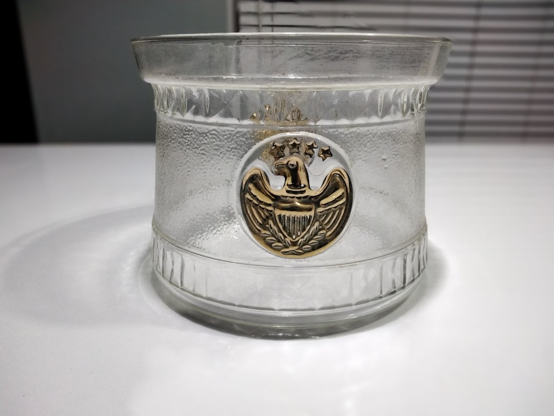 Eagle Motif Glass Ice Bucket or "popcorn Bowl!!" Vintage - Etsy