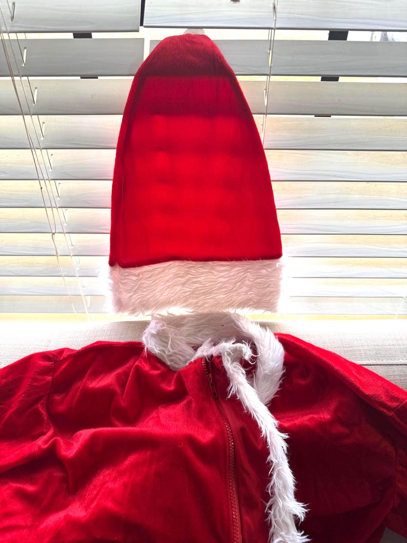 Red Velvet Santa Claus Costume With White Faux Fur Trim - Large Size - Etsy
