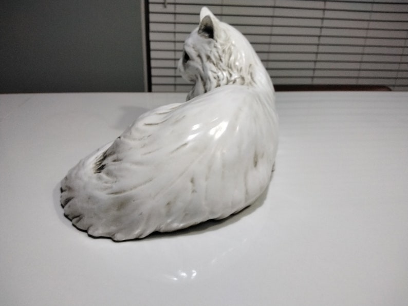 Persian White Cat Statue Sculpture Figurine - Vintage - Etsy