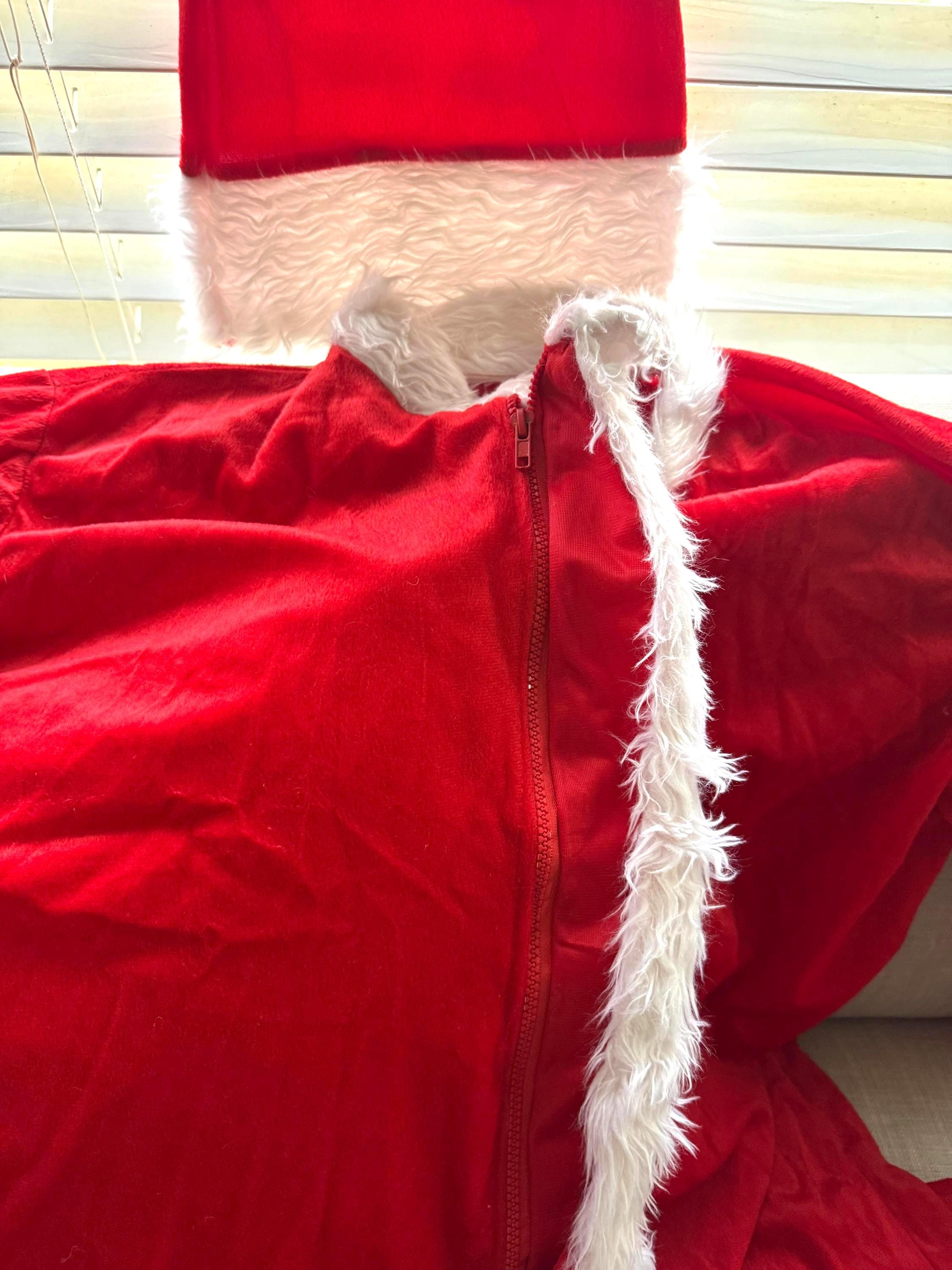 Red Velvet Santa Claus Costume With White Faux Fur Trim - Large Size - Etsy