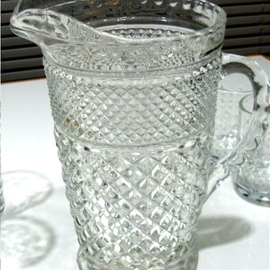 Embossed Pitcher and Drinking Glasses (4) - Etsy