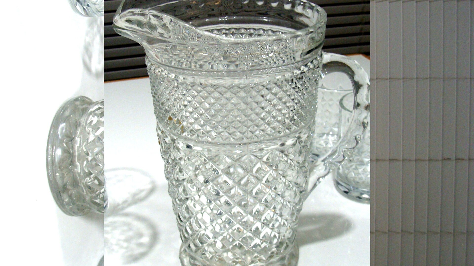 Embossed Pitcher and Drinking Glasses (4) - Etsy