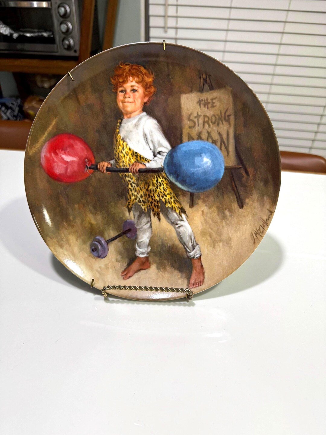 Johnny the Strong Man Collector Plate by John Mcclellan- Vintage - Etsy