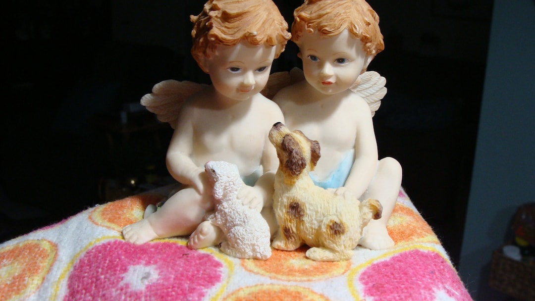Angels Sitting With Sheep and Dog - Etsy