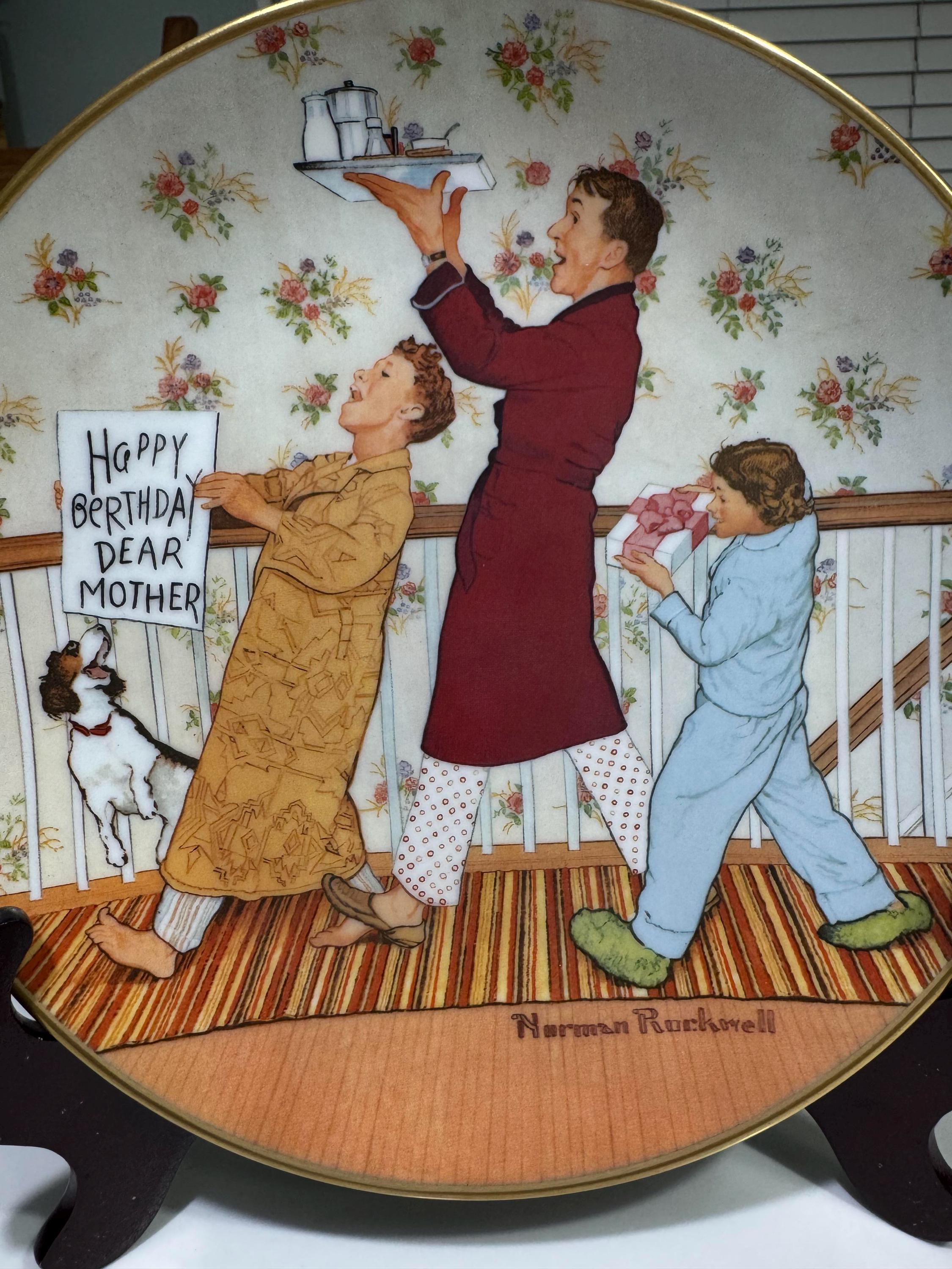 Norman Rockwell, Happy Birthday Mother Plate - Vintage - Etsy
