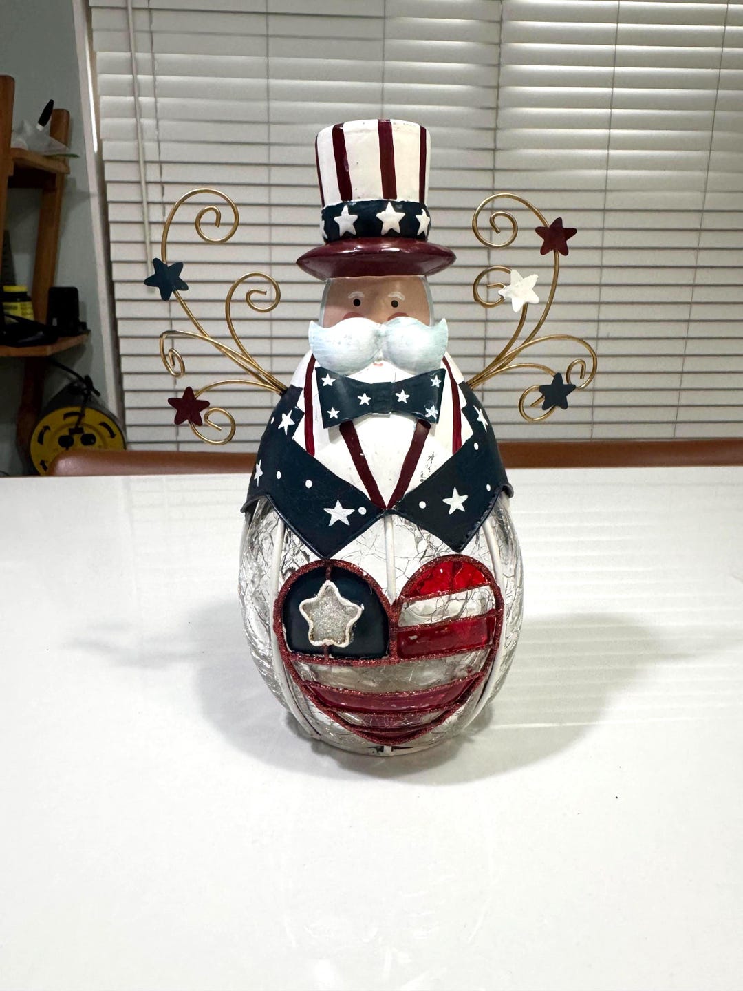 Patriotic Uncle Sam-themed Santa Claus Collectible Candle Holder - Etsy