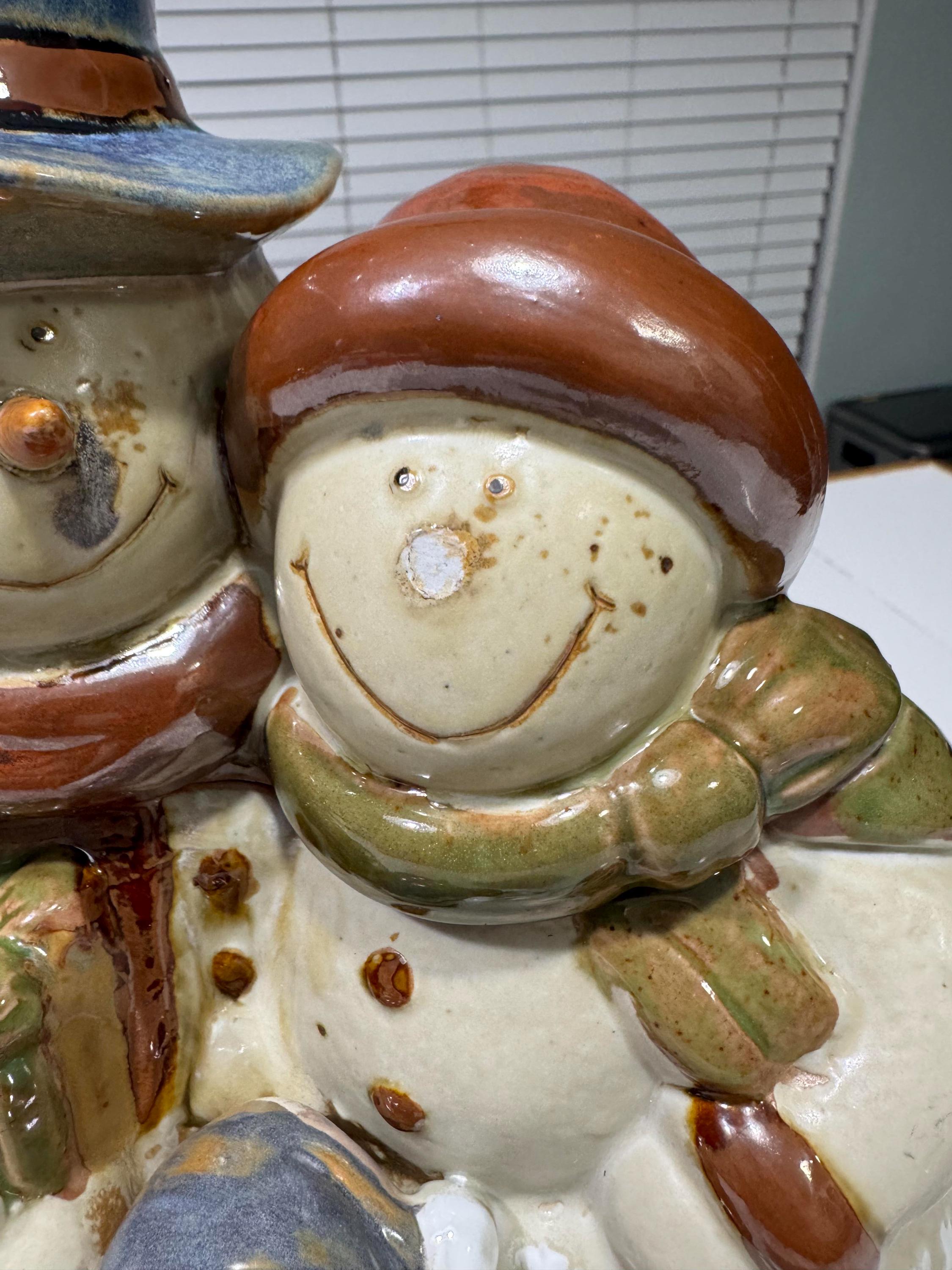 Snowman Family Cookie Jar - Vintage Rare - Etsy