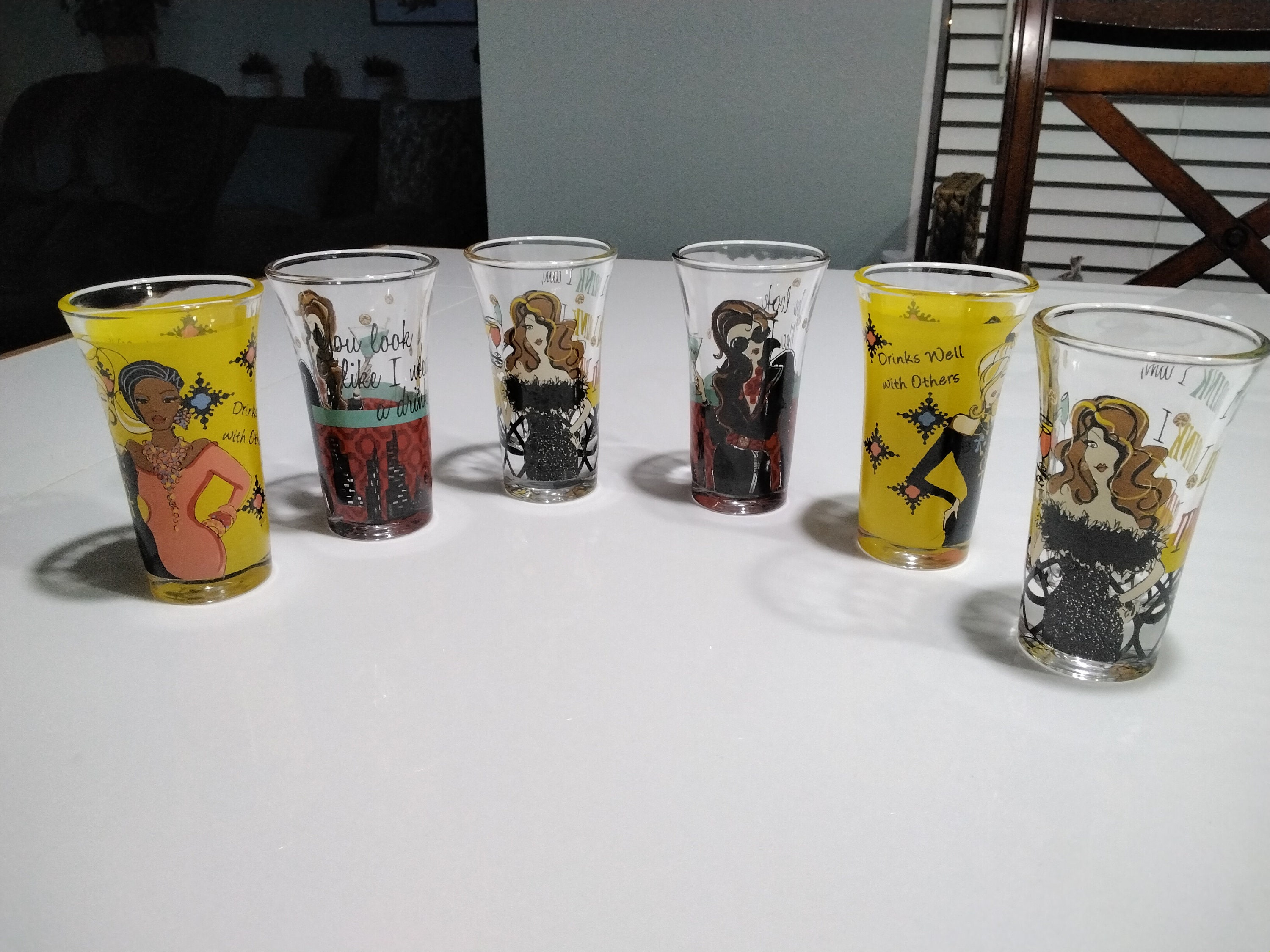 Shot Glasses Assorted Shot Glasses With Tray. - Etsy