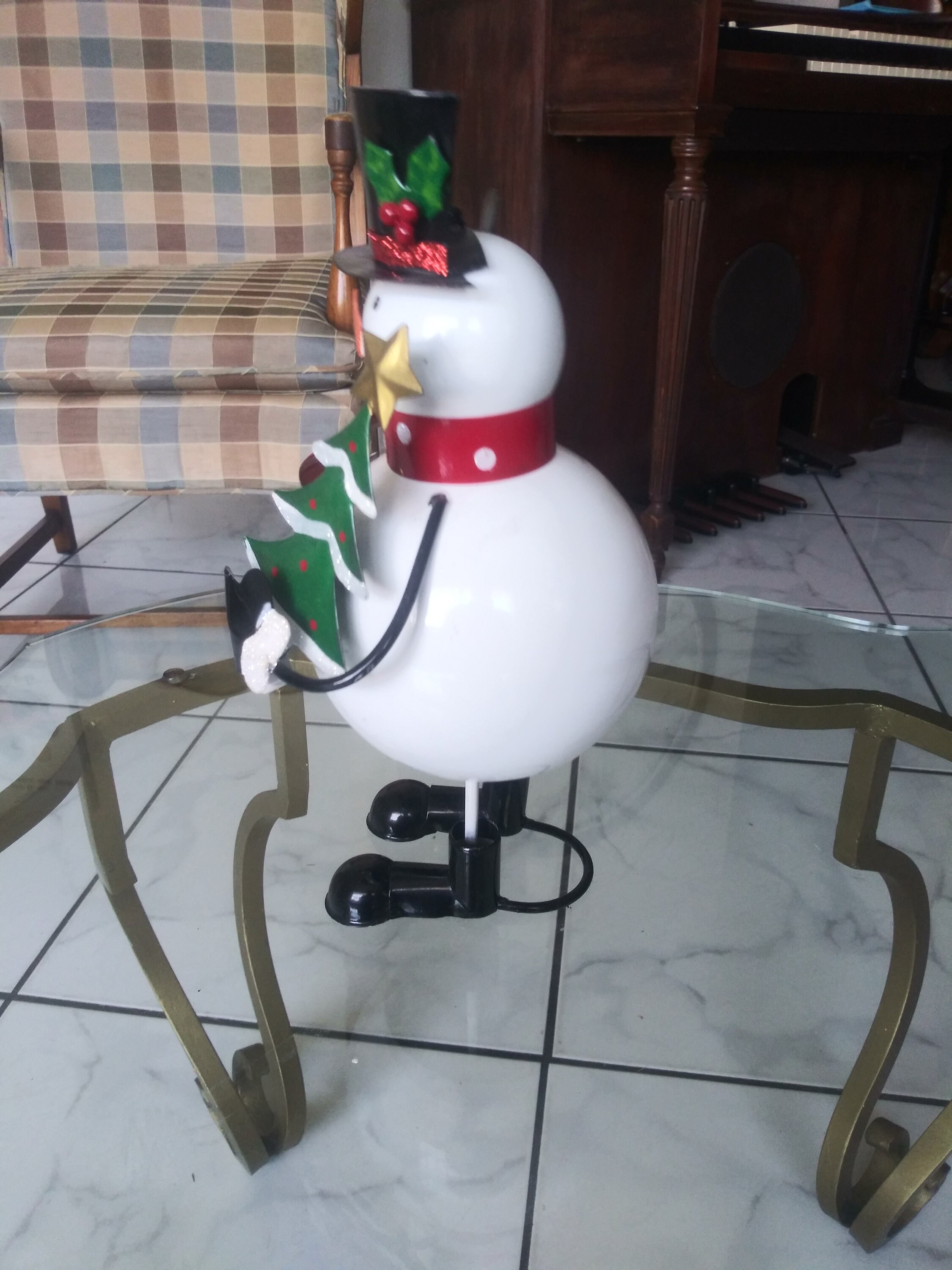 Snowman Springing Metal Figurine. - Etsy