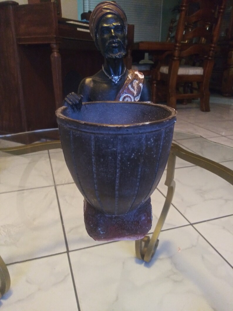 African Man Holding Big Barrel Sculpture Vintage Rare - Etsy