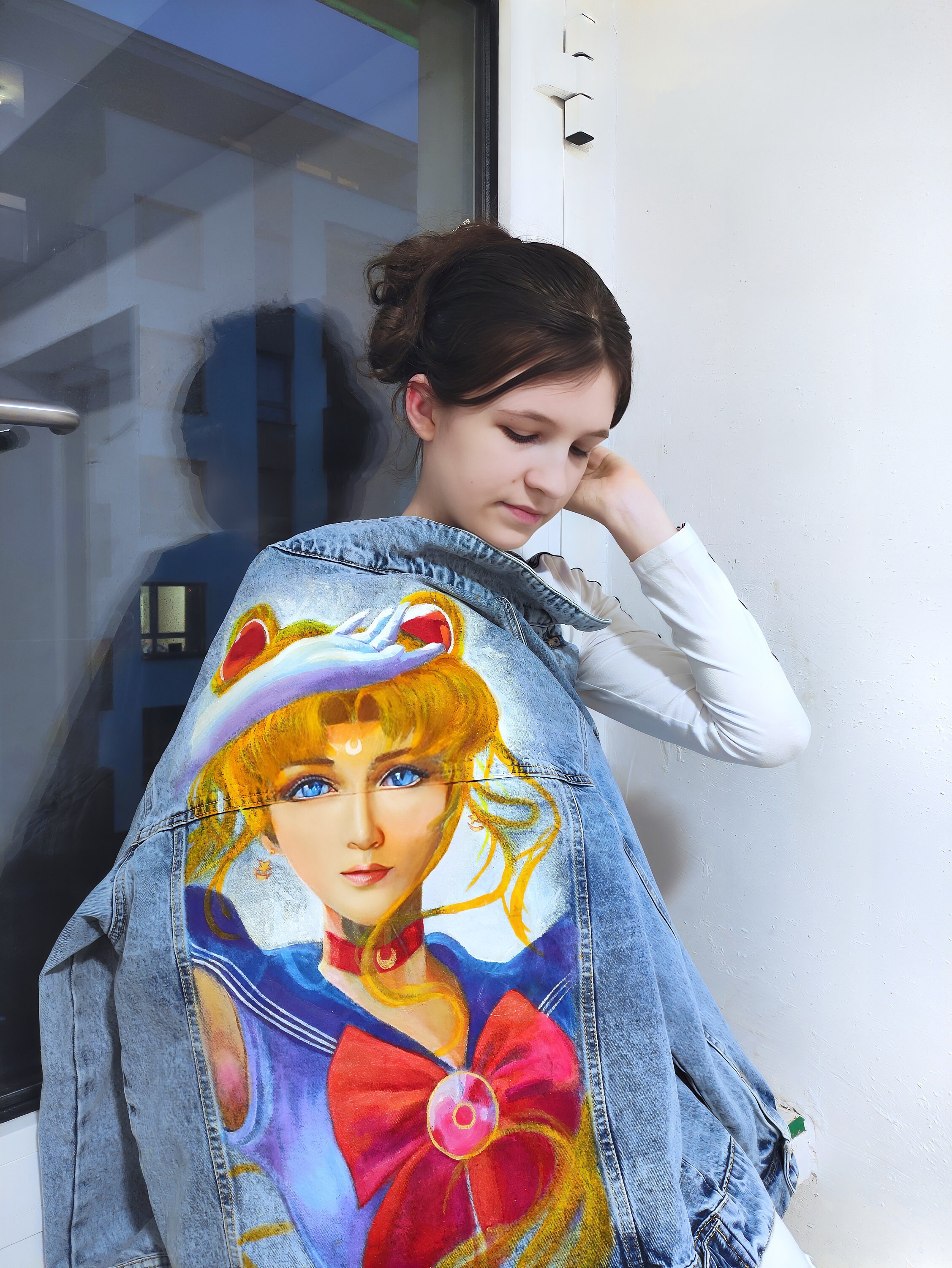 Hand Painted Anime Denim Jacket, Custom Personalized Comic Clothes ...