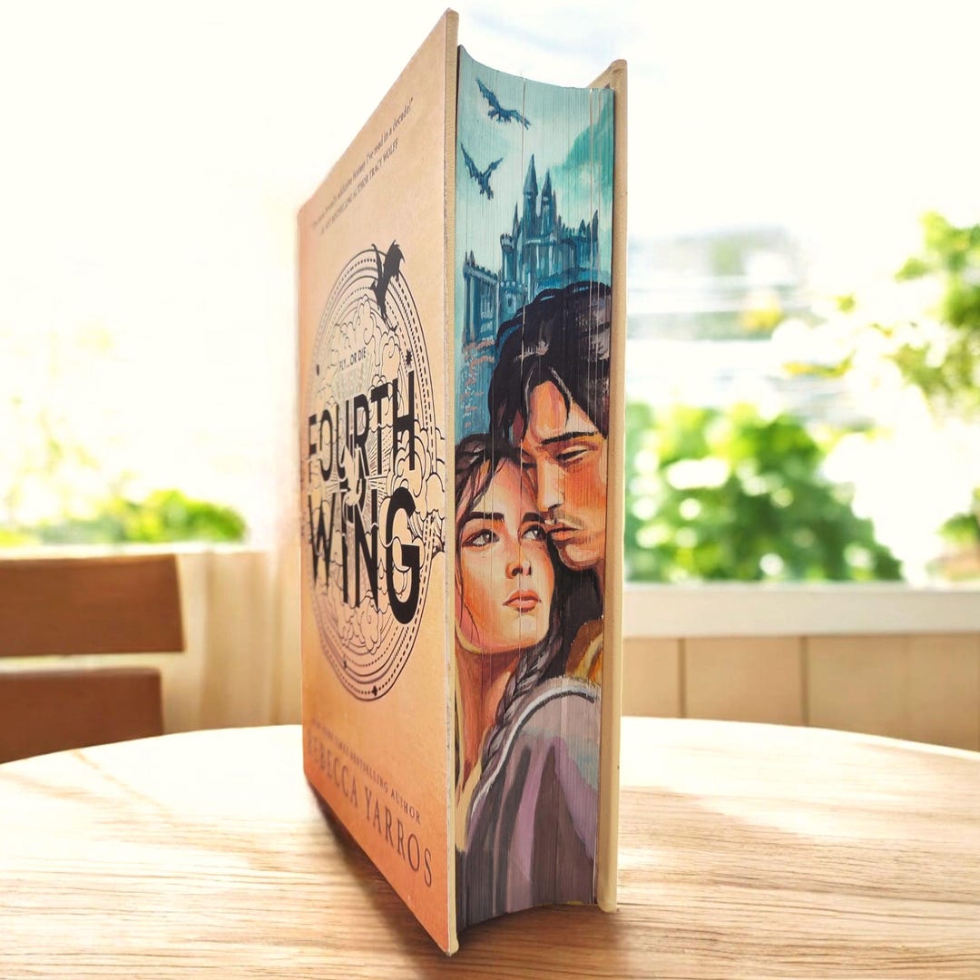 Fore-edge Painting Fourth Wing Xaden and Violet, Sprayed Edge Book ...