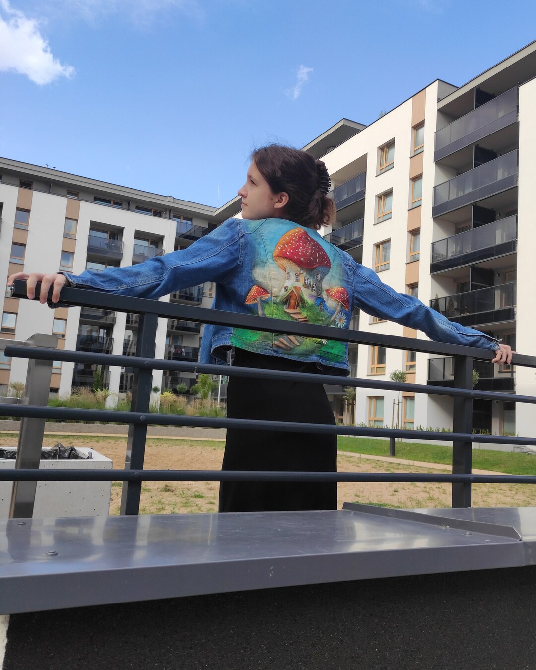 Custom Mushroom Jacket, Mushroom Denim, Hand Painted Halloween Clothing ...