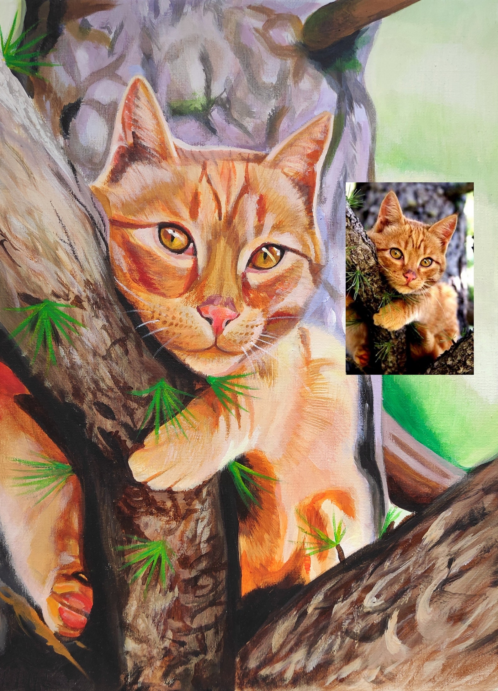 Custom Oil Painting, Cat From Photo, Pet Portrait on Canvas,painted ...
