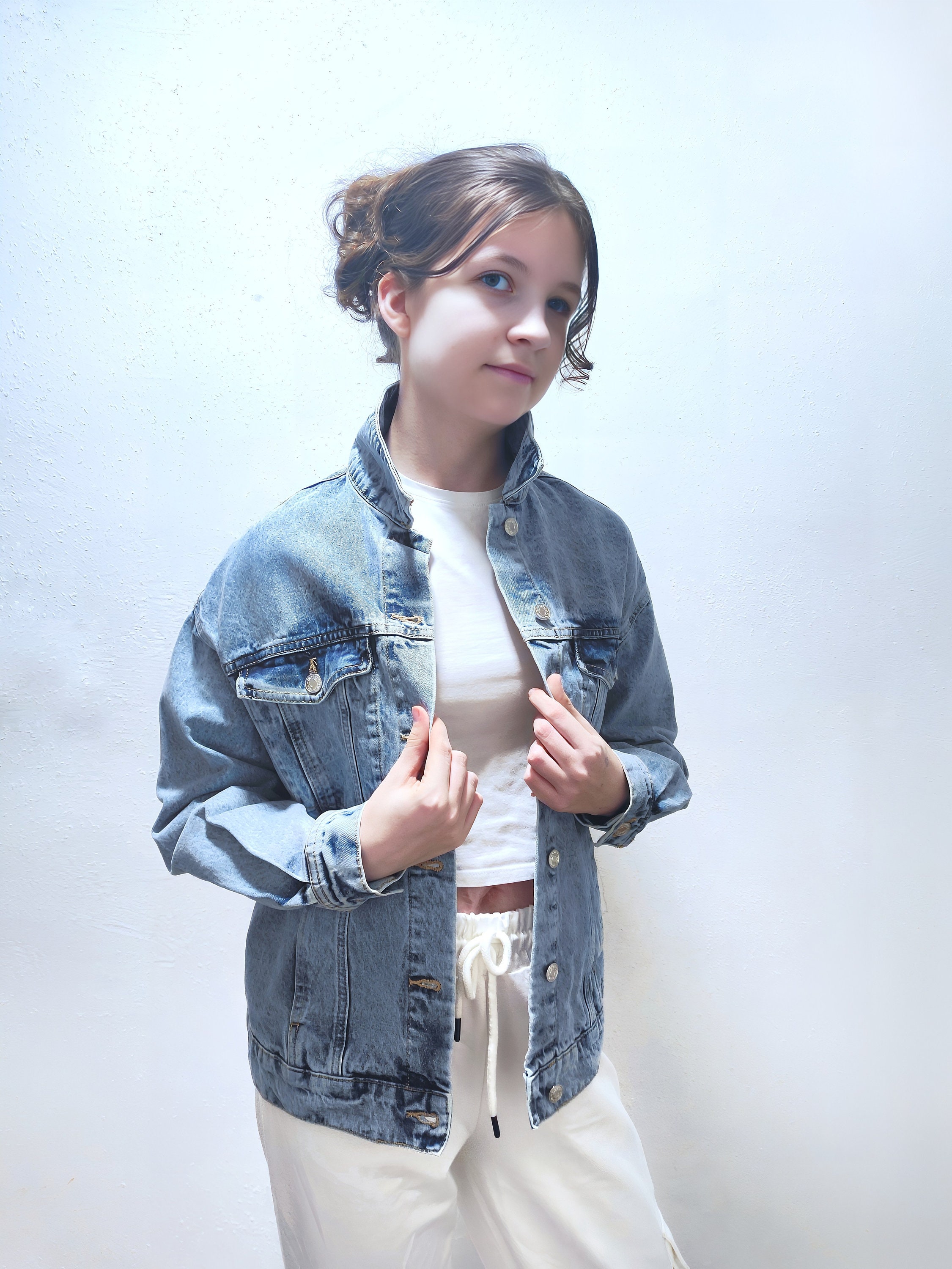 Hand Painted Anime Denim Jacket, Custom Paint Jacket for Her, Anime ...