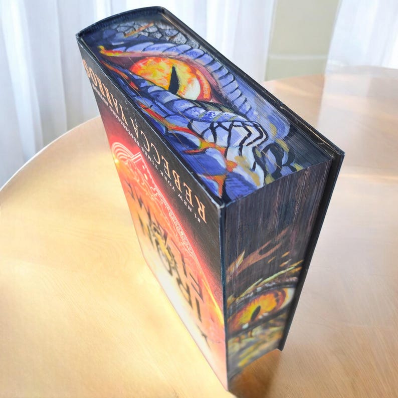 Iron Flame Fore-edge Painting Book, Hand Painted Pages, Custom Rebecca ...