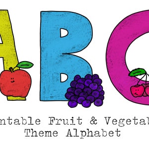 Printable Alphabet Fruit & Vegetable Theme Wall Decoration Teacher ...
