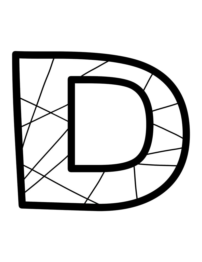 Printable Geometric Alphabet Letters Coloring Pages Wall Decoration ...