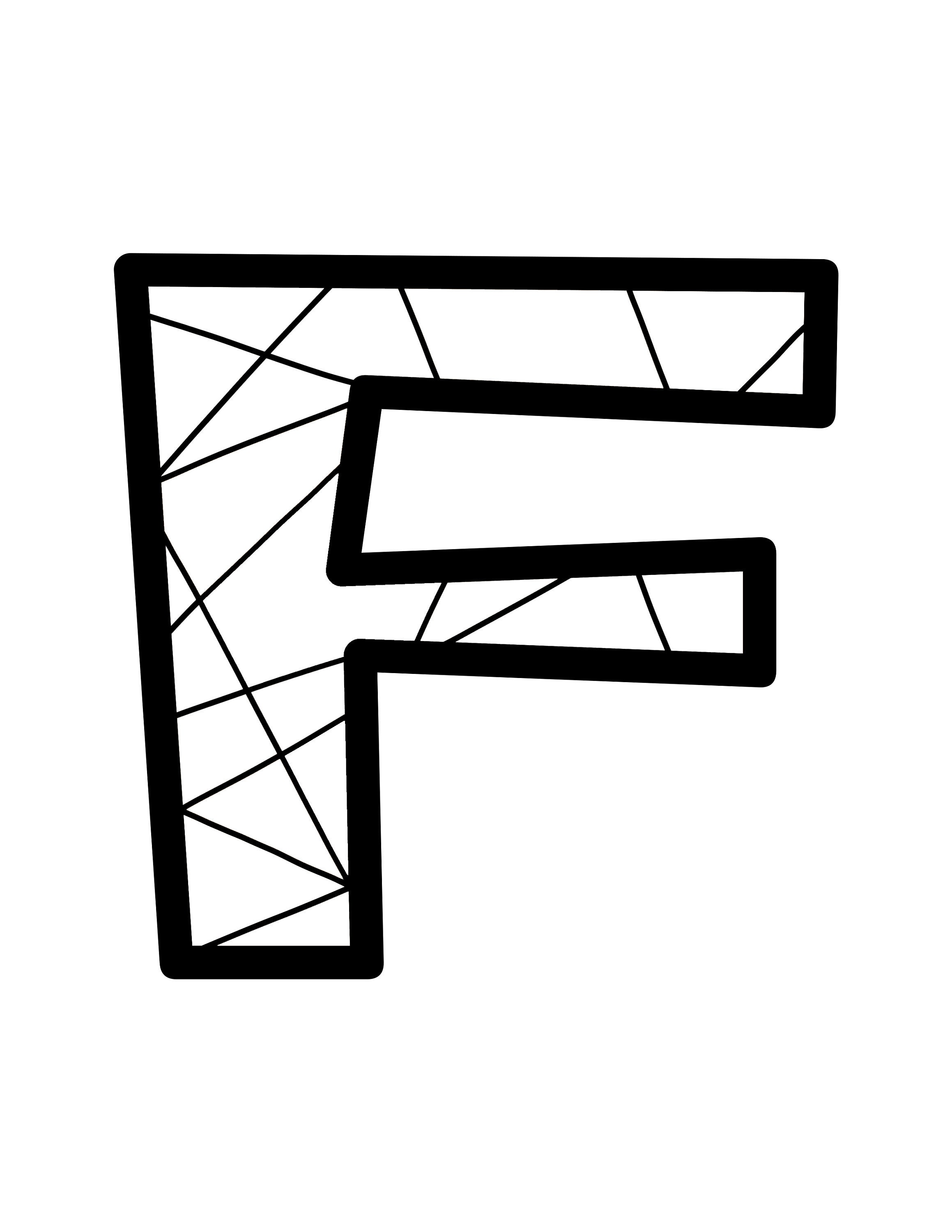 Printable Geometric Alphabet Letters Coloring Pages Wall Decoration ...