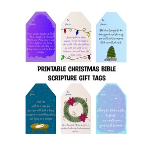 Printable Christmas Bible Verse Scripture Gift Tags - Etsy