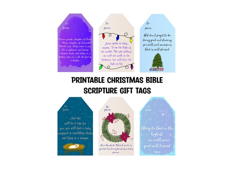 Printable Christmas Bible Verse Scripture Gift Tags - Etsy
