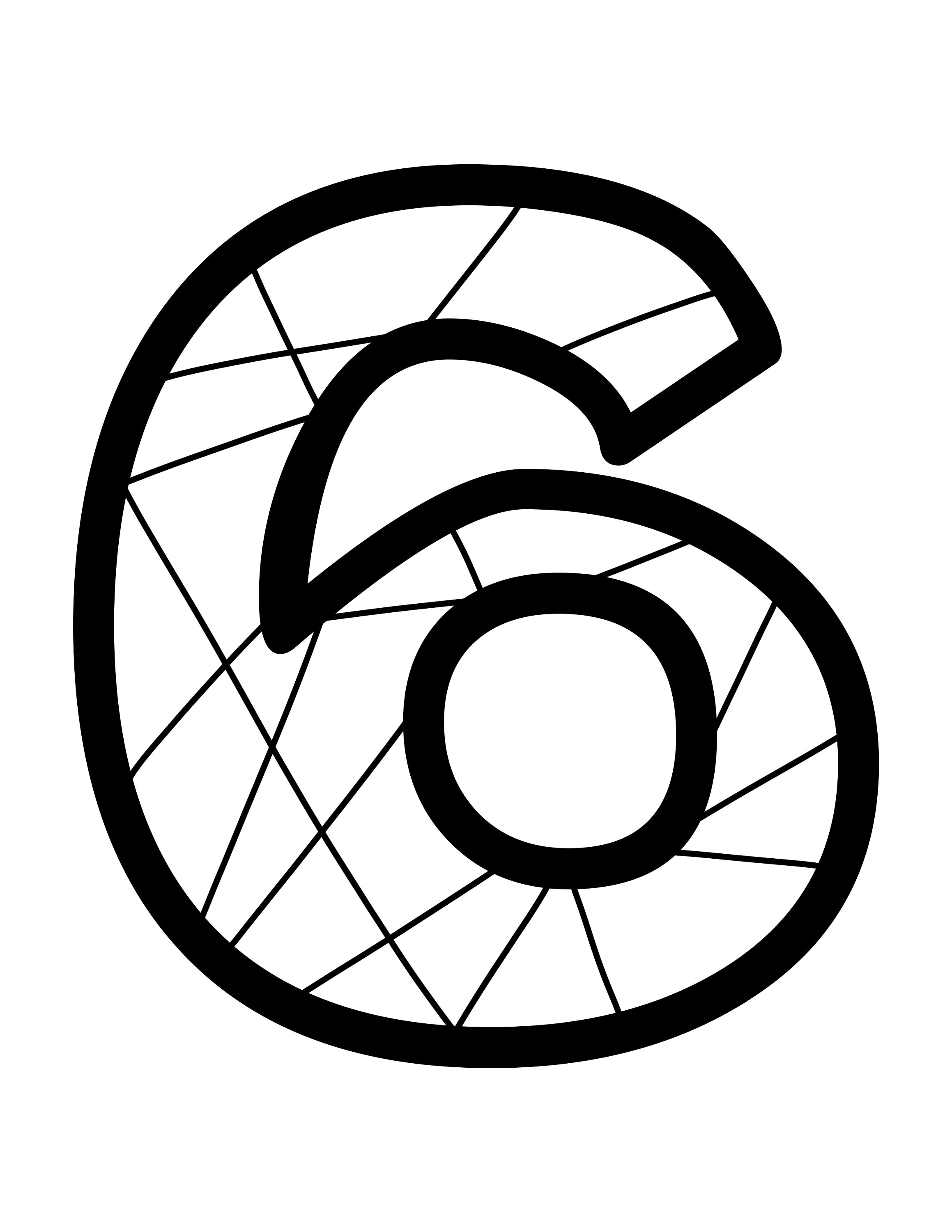 Geometric Number Set Printable Coloring Pages Wall Decoration Teacher ...