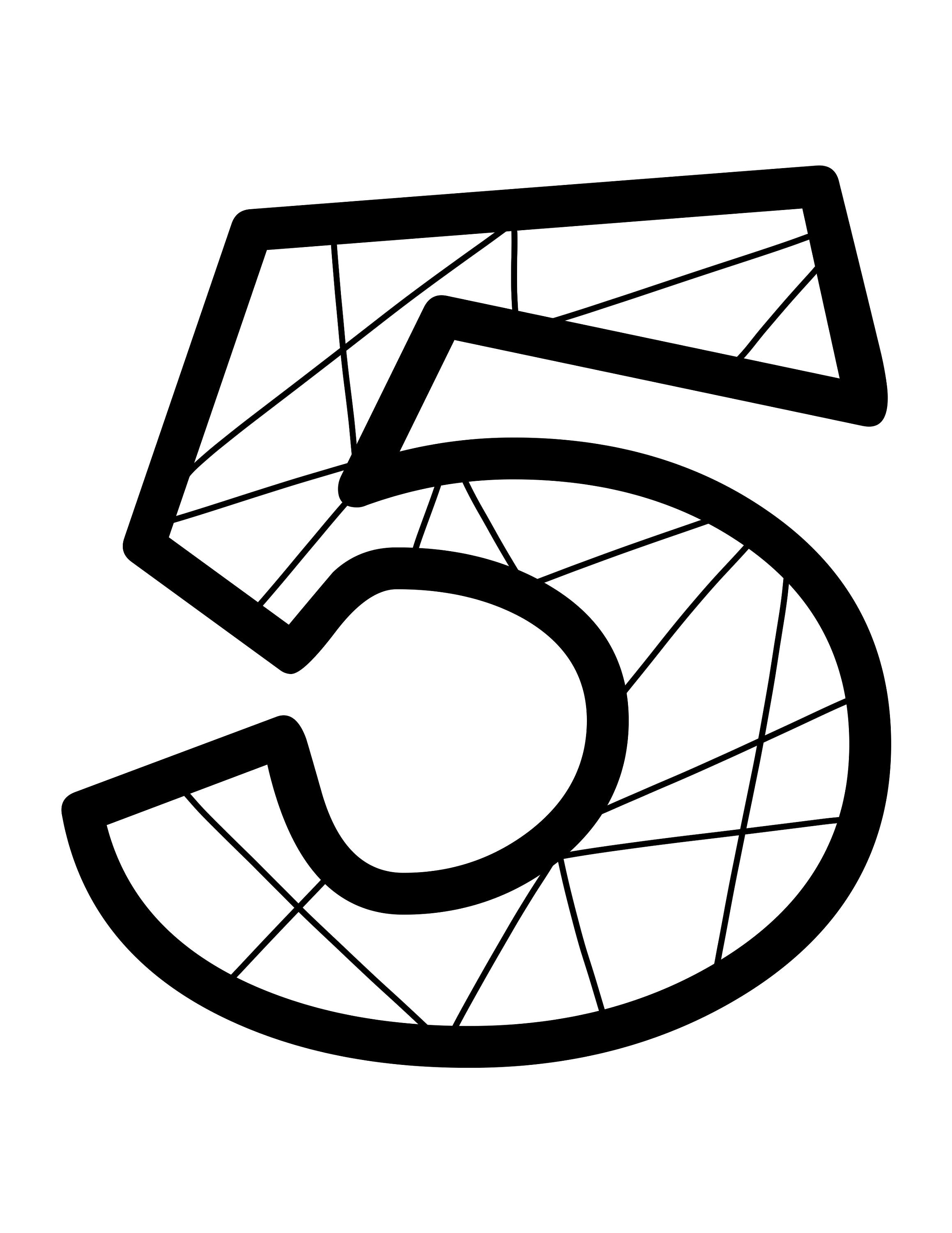 Geometric Number Set Printable Coloring Pages Wall Decoration Teacher ...