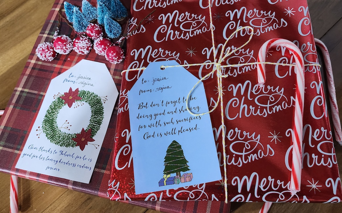 Printable Christmas Bible Verse Scripture Gift Tags - Etsy