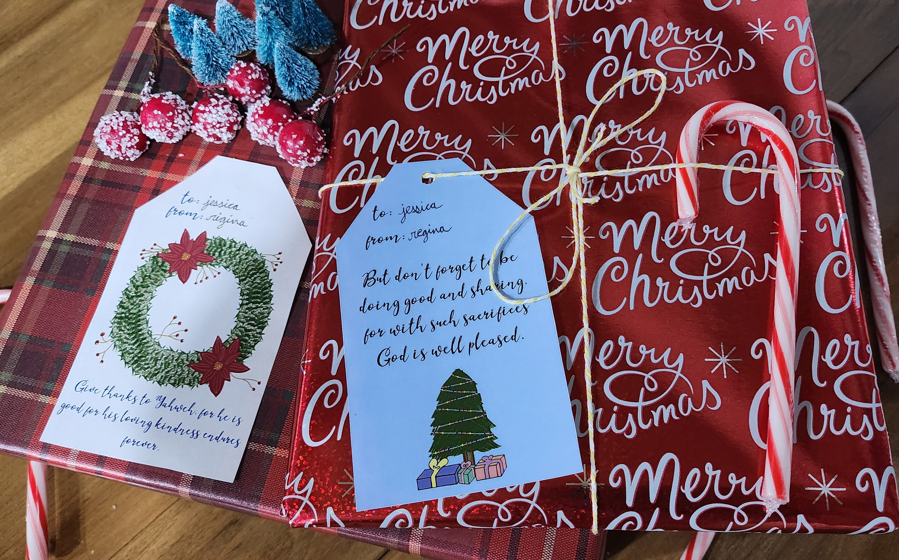 Printable Christmas Bible Verse Scripture Gift Tags - Etsy