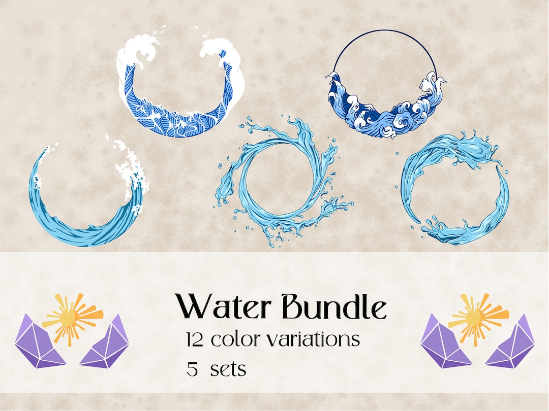 Pacote de borda DND Water Token, 5 conjuntos de 12 cores / Fundição ...