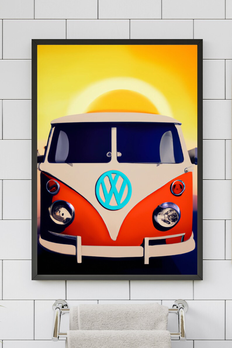 VW Bus Decor, Vw Bus, Volkswagen, Vw Decor Bus, VW Bus Print, Hippie ...